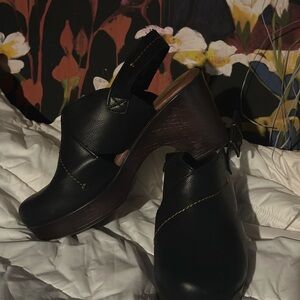 boc | Shoes | Boc Black Leather Slingback Clogs | Poshmark